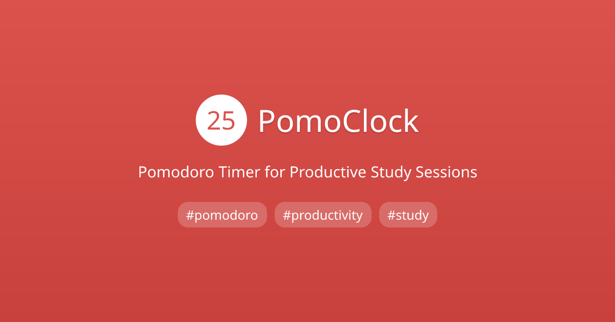 PomoClock - Pomodoro Timer for Productive Study Sessions